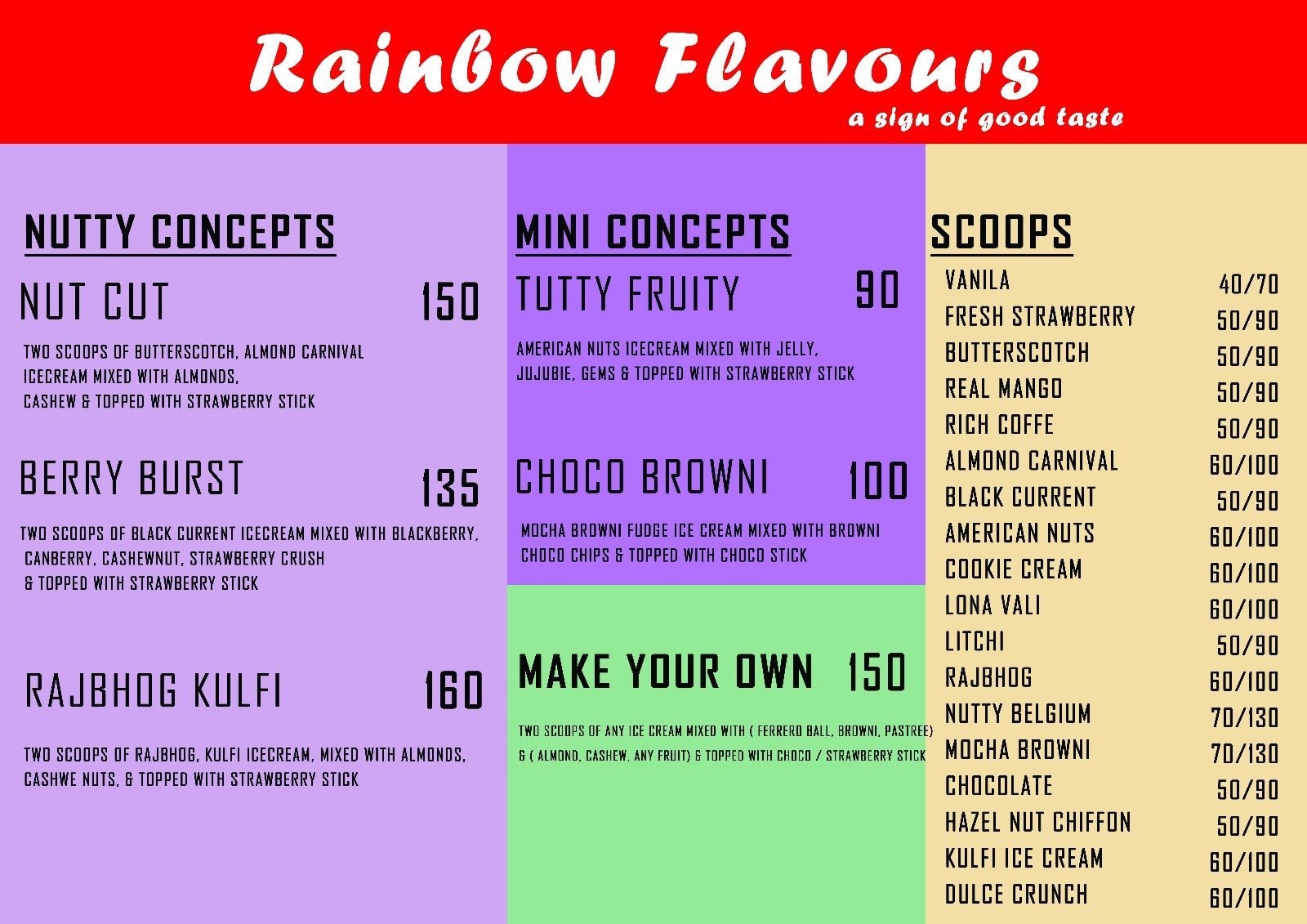 Rainbow Flavours Menu, Menu for Rainbow Flavours, Sainikpuri ...
