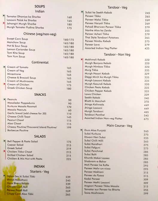 Menu of Pauwa Bar, Mulund West, Mumbai
