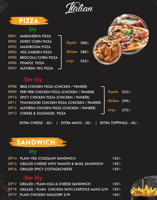 Menu of Delight Pavilion, Hitech City, Hyderabad