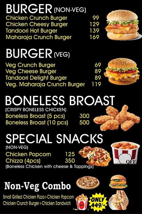 Menu of Qureshi Fast Food, Chandni Chowk, New Delhi