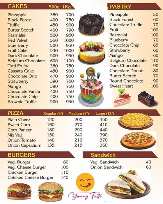 Menu of The Cake Town Bakery & Snacks, Tilak Nagar, New Delhi
