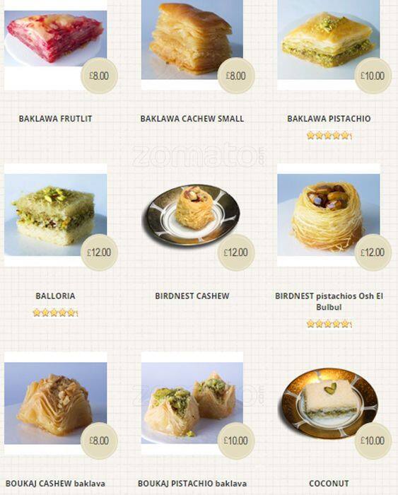 Menu at Jandol Baklava Pastries desserts, Manchester