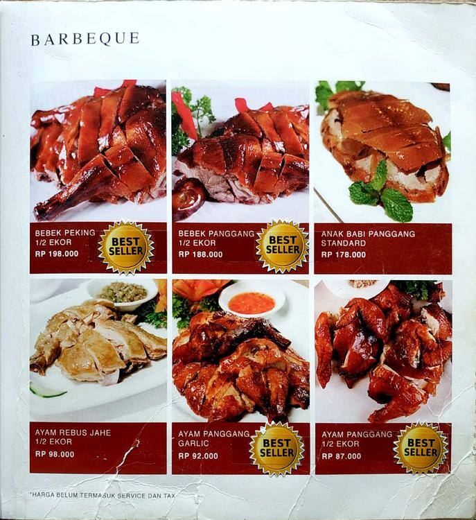 Menu at The Harbour restaurant, Jakarta, Jl. Puri Kencana