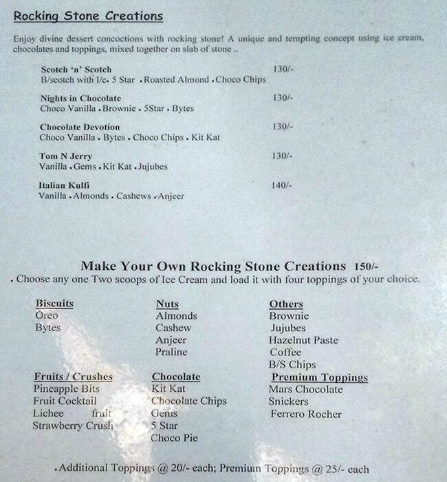 Menu at Ice Station, Hyderabad, Ground Floor 2 3'rd Road
