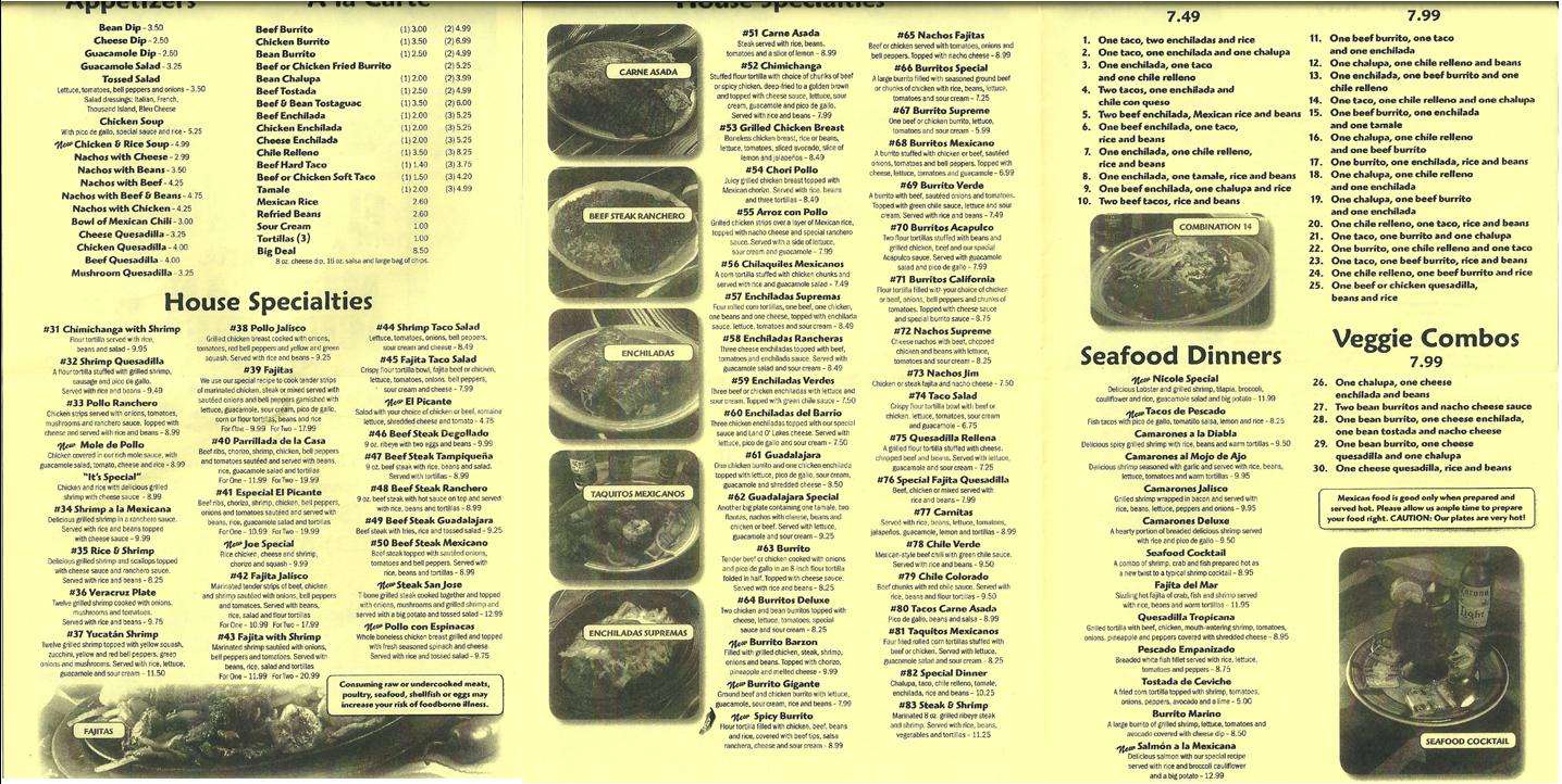 Menu at El Picante restaurant, Loveland, 903 Loveland Madeira Rd