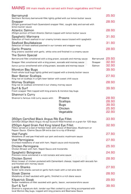 Menu at Vue 180 Restaurant, Coomera