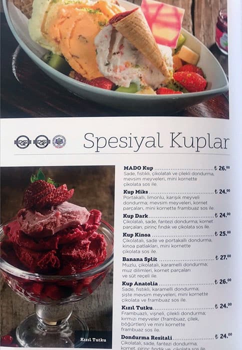 Menu at Mado, Istanbul, Kocatepe Paşa Caddesi Block 95 / A