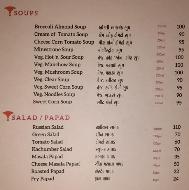 Menu of Glorious Restaurant & Banquet, Nikol, Ahmedabad