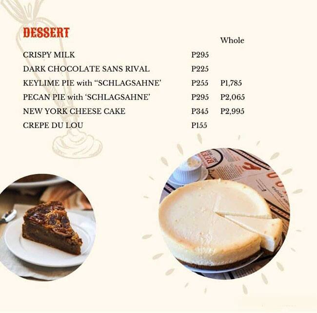 Menu at Mamou Too steakhouse, Makati, Power Plant Mall
