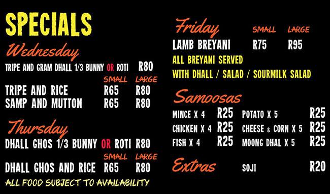 Menu at Curry & All restaurant, Johannesburg, Opposite Morningside Medi ...