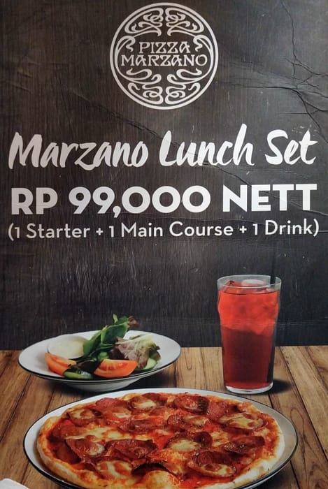 Menu at Pizza Marzano restaurant, Tangerang, Living World Ground Floor