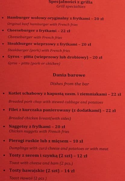 Menu at Good Food Restauracja restaurant, Kraków, Starowiślna 97