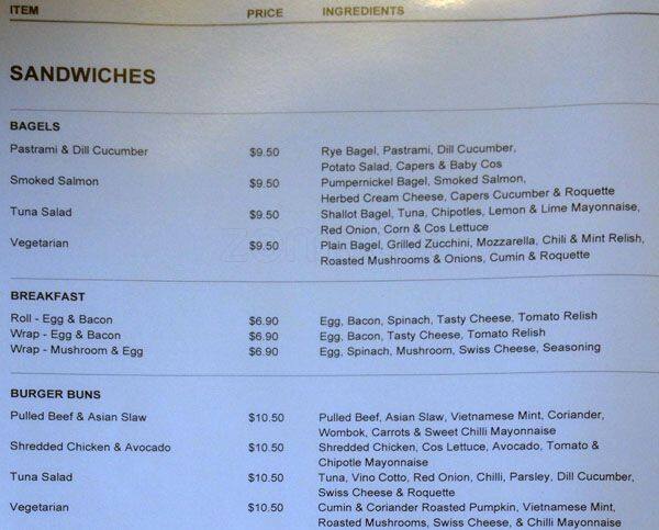 Menu at Percy's Bistro restaurant, Carlton