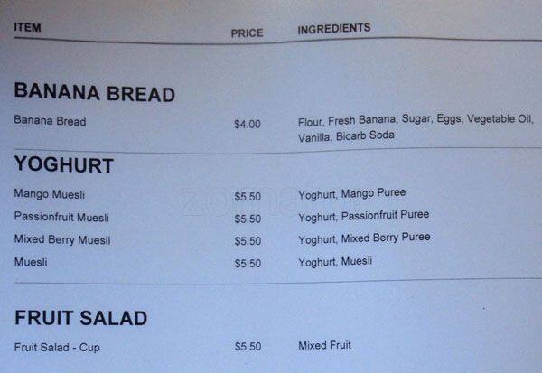 Menu at Percy's Bistro restaurant, Carlton