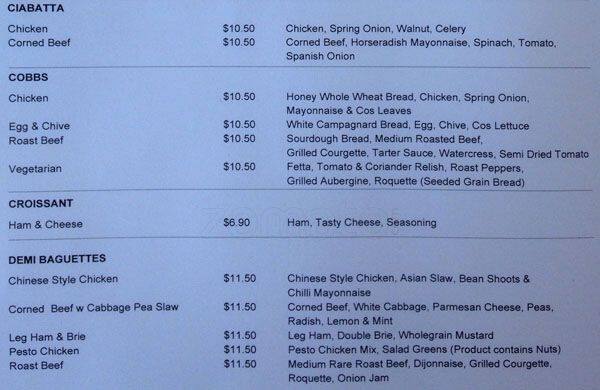 Menu at Percy's Bistro restaurant, Carlton