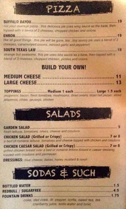 Menu at Front Porch Pub, Houston