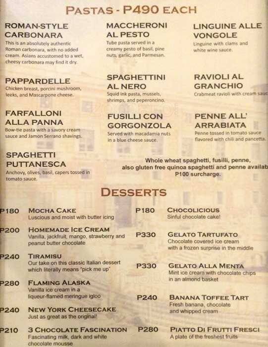 Menu at Palermo, Tapas & Pastas Restaurant, Lapu-Lapu City