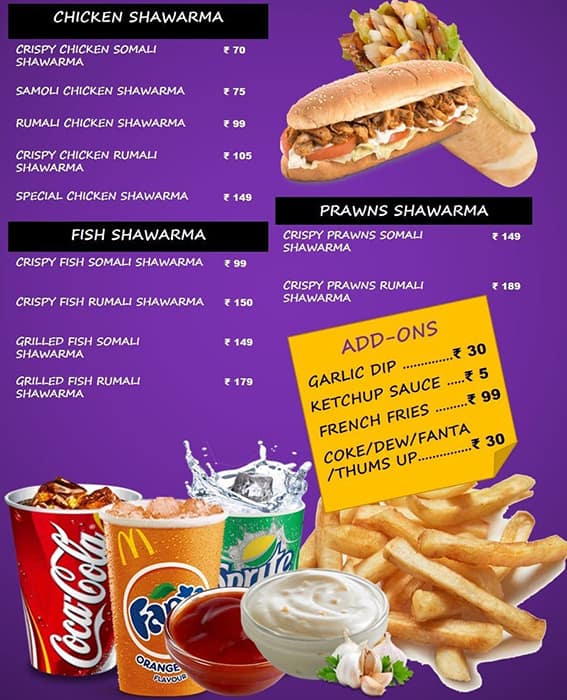 Menu of Shawarma Kitchen, Rajendra Nagar, Hyderabad