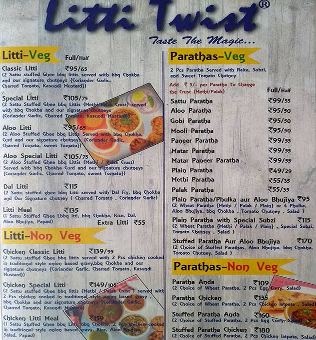 Menu at Litti Twist, Bengaluru, #5