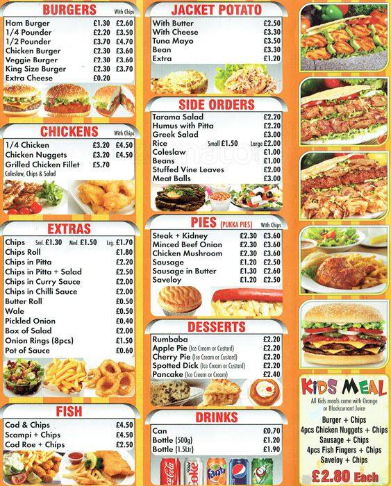 Menu at Eastbrook Cafe & Restuarant, Dagenham