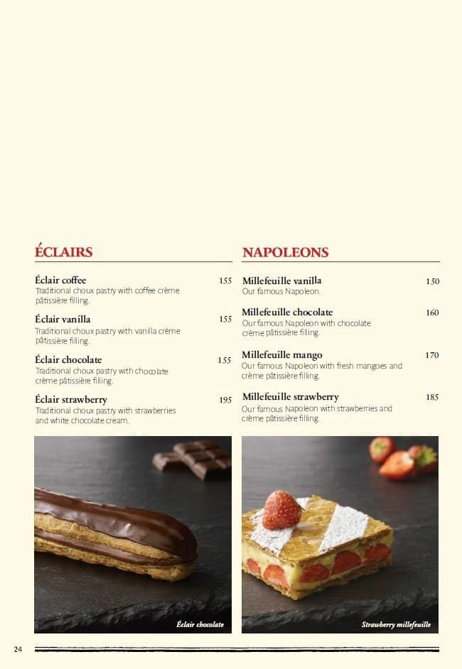 Menu at PAUL cafe, Makati, Hidalgo Drive