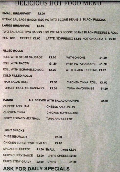Menu at Delicious cafe, Glasgow, 310 Tollcross Road