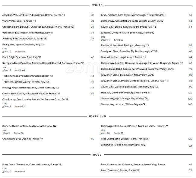 Menu at Vagabond Kitchen & Bar, Miami, Biscayne Blvd Ste A