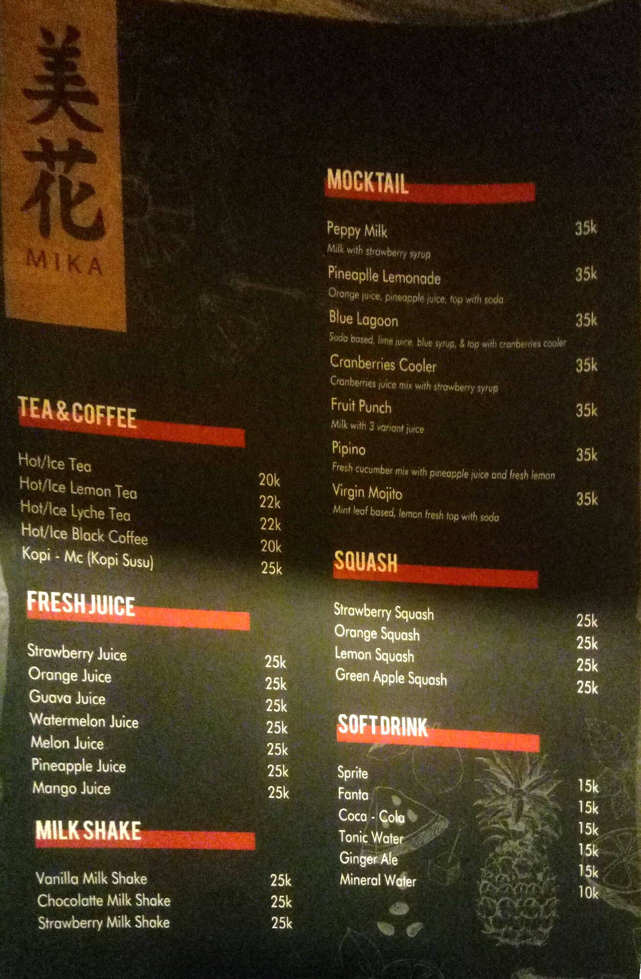 Menu at Owlnest Coffee & Roastery cafe, Bandung