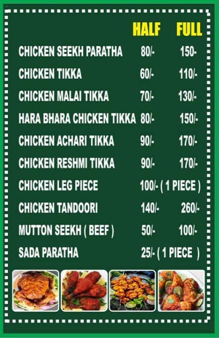 Menu of Khan Sahab Seekh Paratha Corner, Mira Road, Mumbai