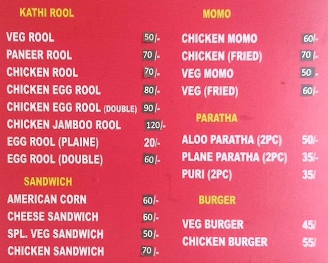 Menu of Chessy Food Hut, Bommanahalli, Bangalore