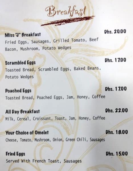 Miss J Cafe Menu, Menu for Miss J Cafe, Al Khalidiya, Abu Dhabi - Zomato