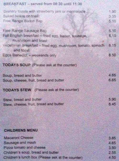 Menu at Chiswick House Café cafe, London, 22 Burlington Ln