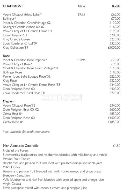 Menu at Panacea Manchester pub & bar, Manchester