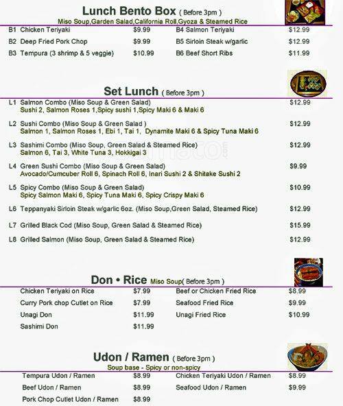 Menu at Matsuda restaurant, Toronto, Steeles Ave E #13A-13B