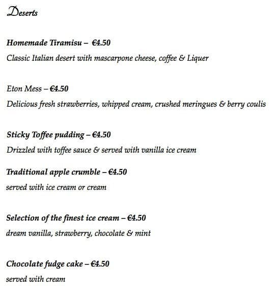 Menu at Monto Cafe, Dublin, 8/9 Camden Street Upper