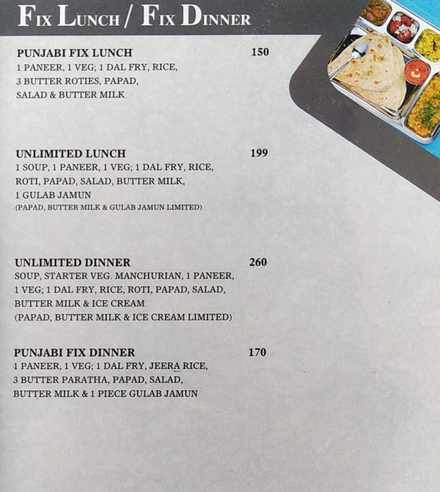 Menu at Marshall, Ahmedabad