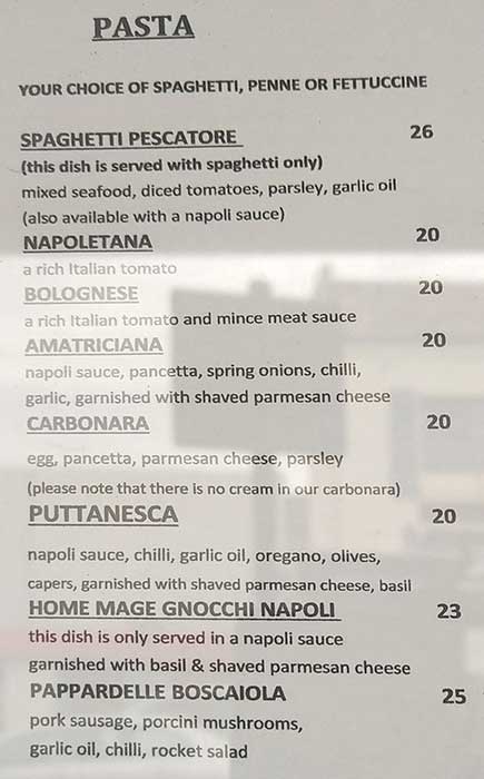 Menu at Pizzami pizzeria, Ivanhoe