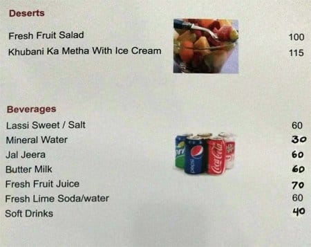 Menu at 7 Spice, Hyderabad