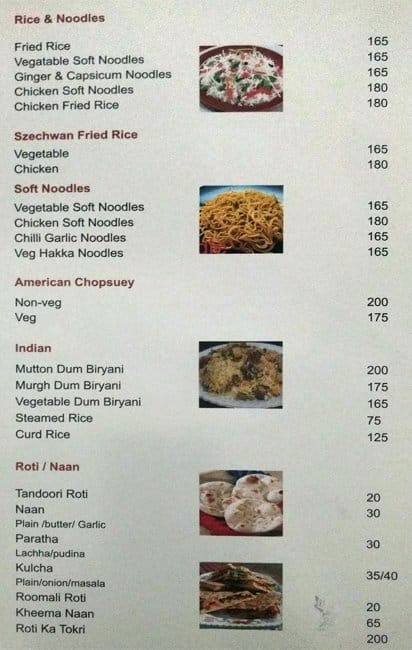 Menu at 7 Spice, Hyderabad
