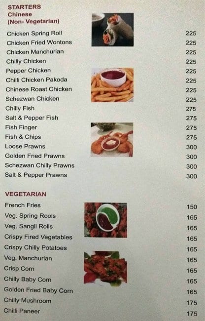 Menu at 7 Spice, Hyderabad