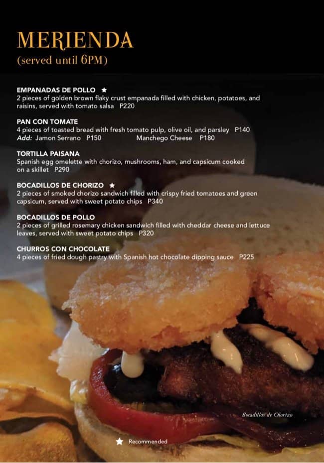 Carta del restaurante Wobbly Pan Spanish Bistro Shangri-La Plaza ...