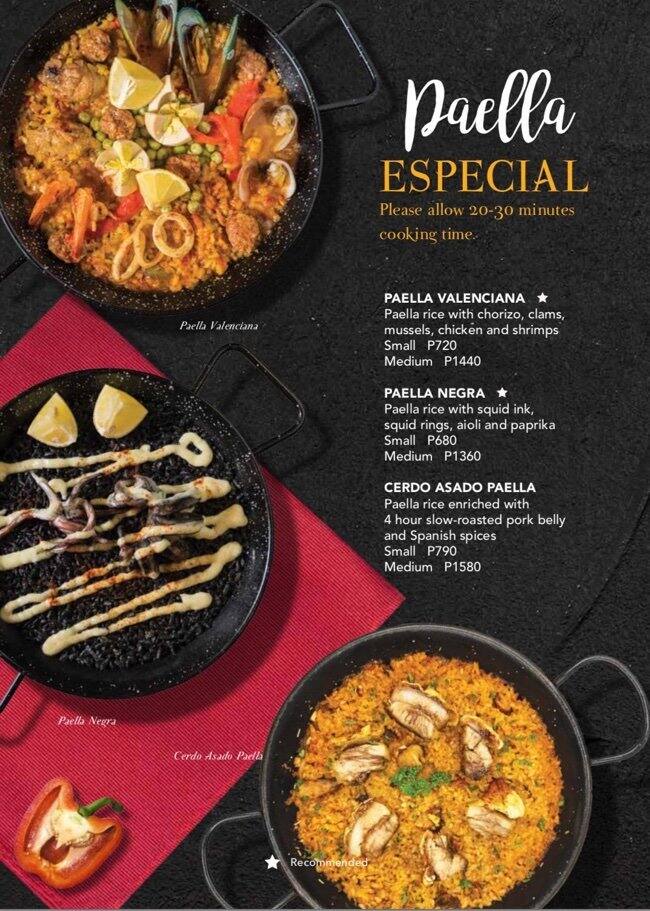 Carta del restaurante Wobbly Pan Spanish Bistro Shangri-La Plaza, Mandaluyong