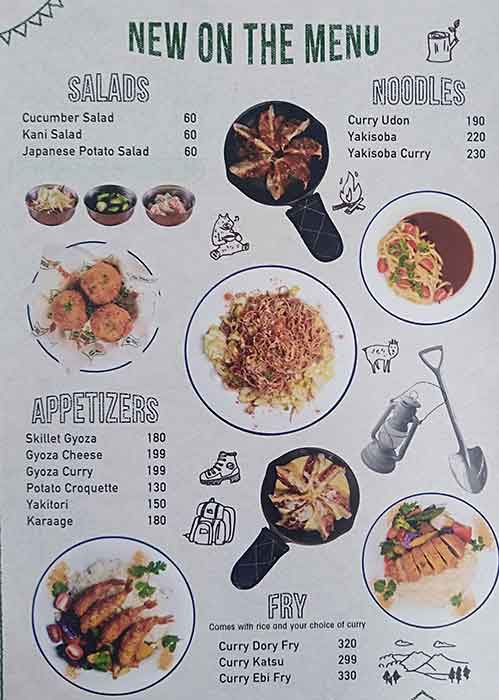 Menu at Camp Curry restaurant, Makati