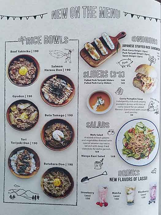 Menu at Camp Curry restaurant, Makati