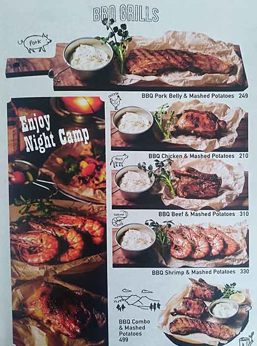Menu at Camp Curry restaurant, Makati