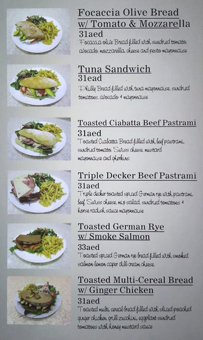 Menu at Pascal Clair cafe, Dubai, EUROPEAN BUSINESS PARK - E311