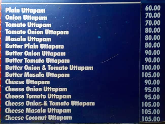 Menu at Rabindra Jalpan, Kolkata, 22, Rabindra Sarani