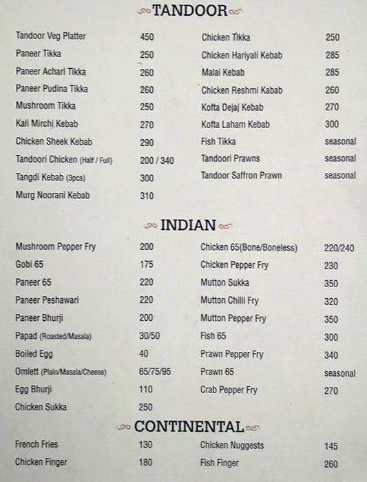 Menu at Savoury SeaShell Restaurant - Velachery, Chennai, 3