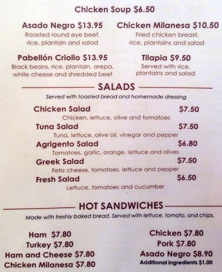 Menu at CAFE +58, Houston