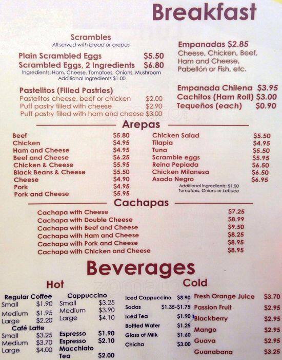 Menu at CAFE +58, Houston